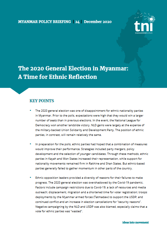 The 2020 General Election in Myanmar: A Time for Ethnic Reflection ...