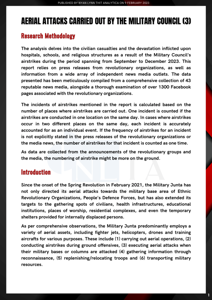 Aerial Attacks Carried Out by the Military Council (3) - Progressive Voice